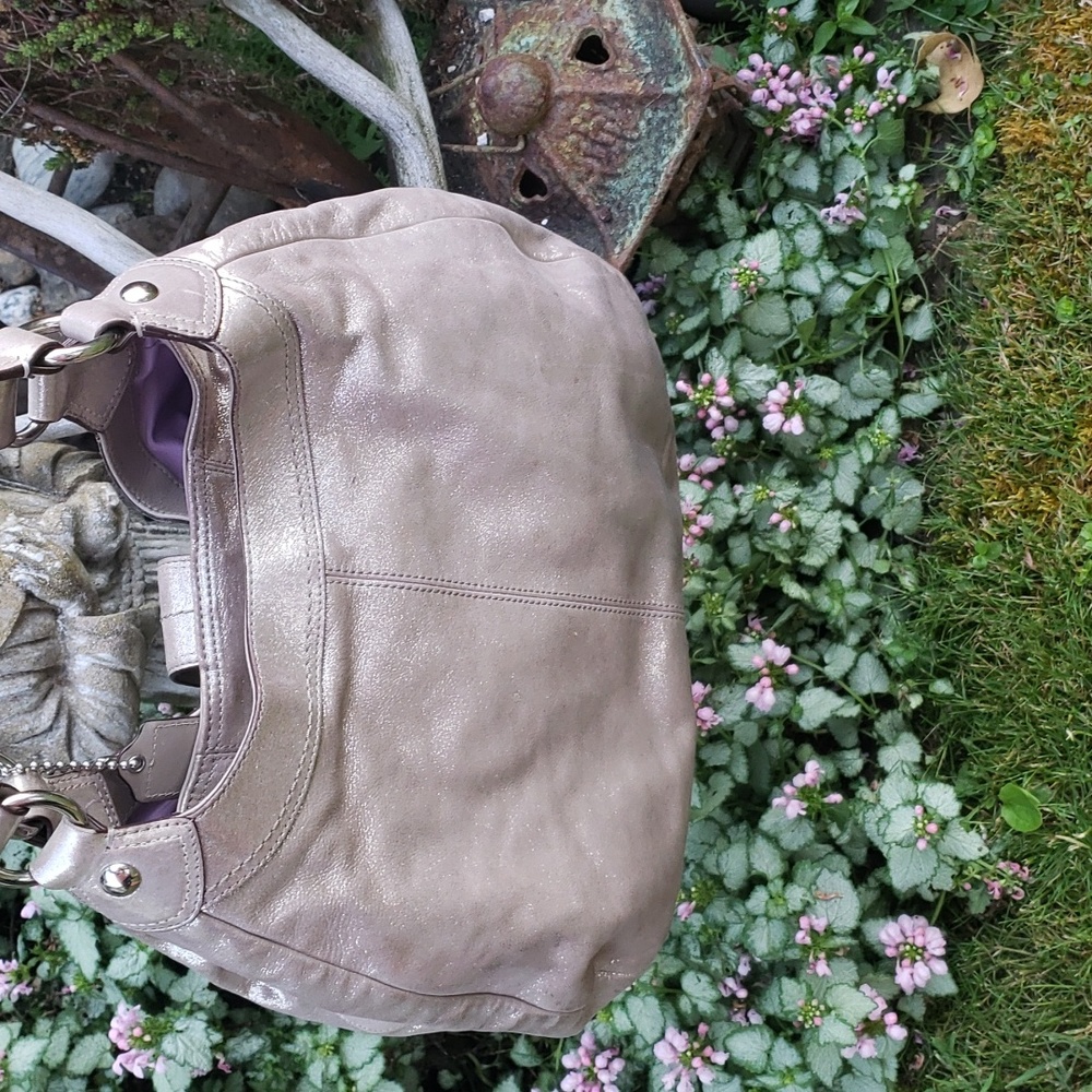 Coach F15075 Soho Lynn Metallic Gold Shimmer Hobo Bag - Gem